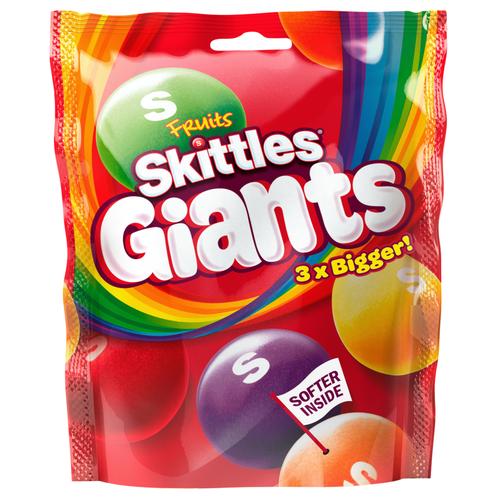SKITTLES Giants Fruits Sweets Bag 141g SKITTLES SKITTLES Giants Fruits Sweets Bag 141g SKITTLES